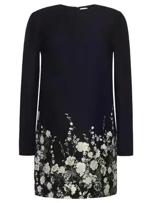 Adam Lippes Floral-print Mini Dress - Black