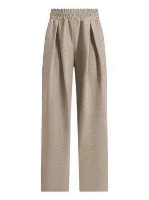 Manière De Voir Manier De Voir Taupe High-Rise Wide-Leg Pleated Joggers Neutrals