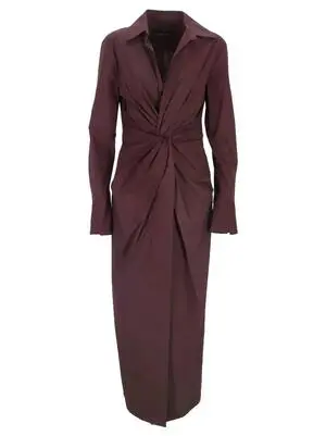 Federica Tosi Twist Detail Midi Dress - Red