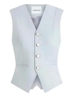 Manière De Voir Tailored Cinched Waistcoat - Blue