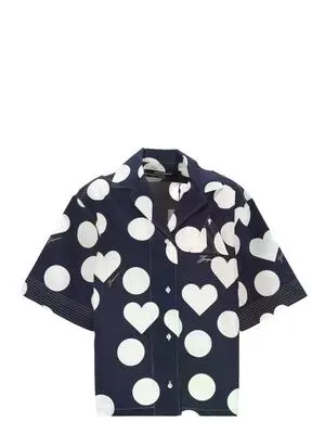 Jacquemus Polka-dot Heart Print Shirt - Blue