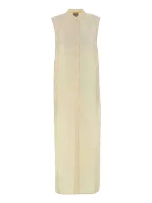 Le Kasha Sleeveless Maxi Shirt Dress - Neutrals