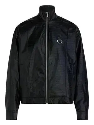 Karl Lagerfeld Karlism Croc-effect Bomber Jacket - Black