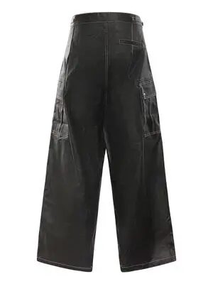PDF Contrast Stitch Cargo Pants - Black