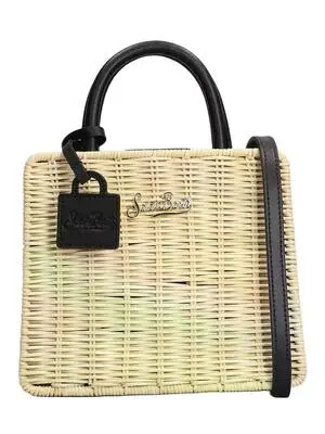 MC2 SAINT BARTH Woven Logo Plaque Shoulder Bag - Neutrals