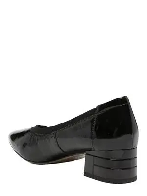 LINDA BAUMANN Patent Block Heel Pumps - Black