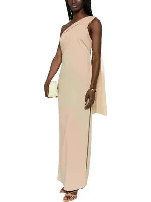 CARLA G. Beige Pleated Maxi Dress - Neutrals