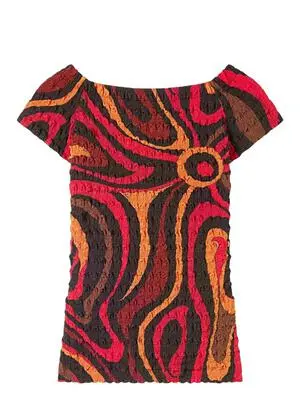 Emilio Pucci Marmo Print Shibori Top - Red