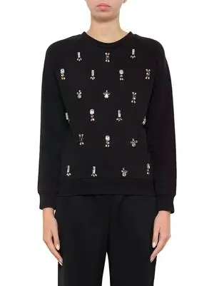 LANVIN Embroidered Jersey Sweater - Black