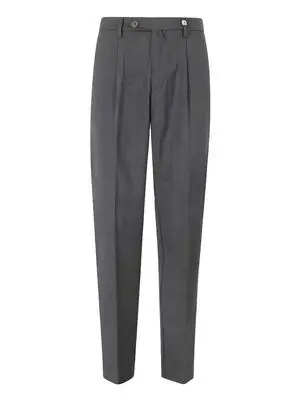 MYTHS Pleated Pressed-crease Trousers - Grey