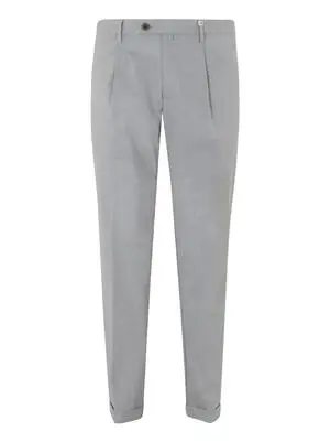 MYTHS Pleated Turn-up Trousers - Grey