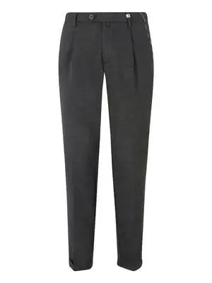 MYTHS Pleated-front Turn-up Trousers - Grey