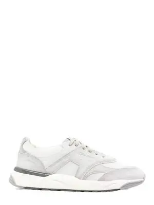 Santoni Panelled Leather Sneakers - Grey