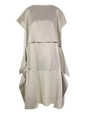 NICCOLO PASQUALETTI Cut-out Draped Dress - Neutrals