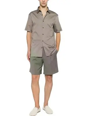 Emporio Armani Short-sleeve Button-down Shirt - Grey