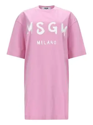 MSGM Logo T-shirt Dress - Pink