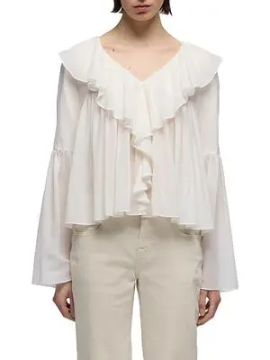 7 For All Mankind Flowy Long Sleeve Blouse - Silk Cotton