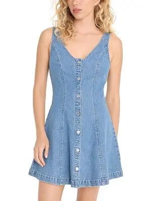 Good American Flouncy Denim Dress - Indigo