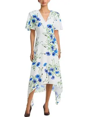 Stella McCartney Floral Print Midi Dress - Cornflower