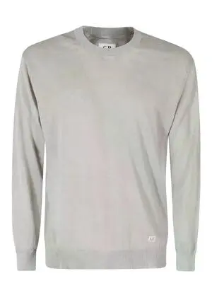 C.P. COMPANY Crew Neck Raglan Sleeve Sweater - Grey