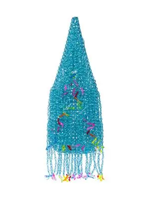 TILLIE BEADS Beaded Fringe Mini Bag - Blue