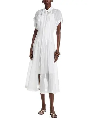 Hugo Boss Davinata Sheer Shirt Dress - White