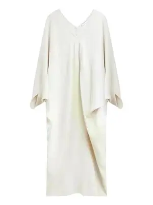 THE FRANKIE SHOP Draped V-neck Midi Dress - White