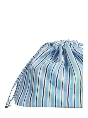 THE FRANKIE SHOP Morgan Striped Drawstring Pouch - Blue