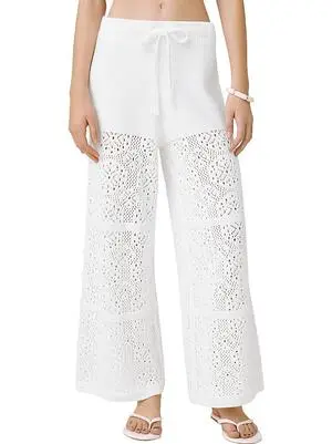Splendid Beckham Crocheted Sweater Pants - White