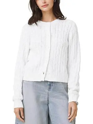 Splendid Brooks Cable Knit Cardigan - White