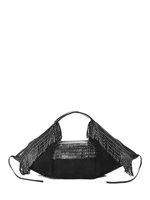 3.1 Phillip Lim Suede Fringe Studded Shoulder Bag - Black