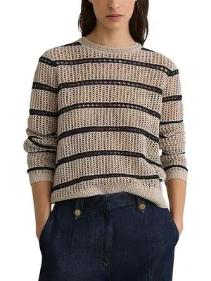 REISS Skylar Striped Knit Jumper - Neutral/navy
