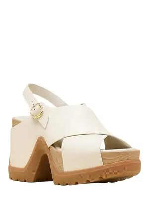 Sorel Roam'n Rise Platform Sandals - Chalk/gum