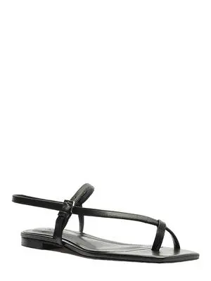 Schutz Lisa Flat Sandals - Black
