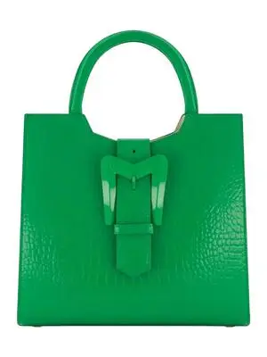 Mac Duggal Medium Croc Embossed Leather Tote - Green