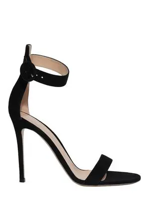 GIANVITO ROSSI Portofino 105 Suede Sandals - Black