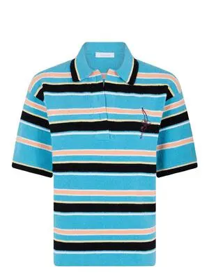Rabanne Striped Polo Shirt - Blue