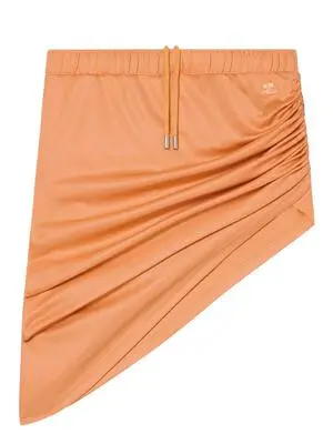 COURRÃ¨GES Courrèges Asymmetrical Ruched Jersey Skirt - Orange