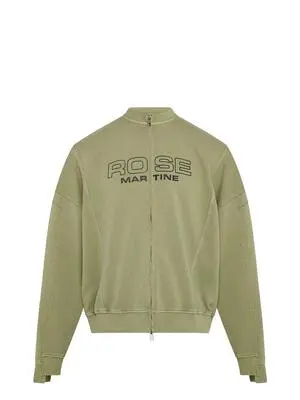 Martine Rose Zip Up Crew Sweatshirt - Green