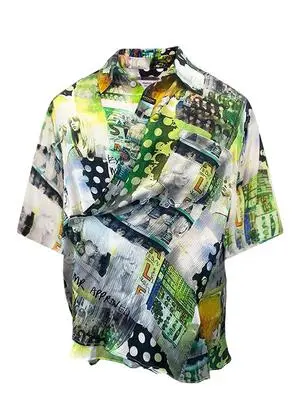 Martine Rose Boxy Wrap Short Sleeve Shirt Green Wigz - Multi