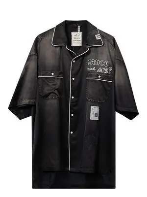 Mihara Yasuhiro Sun Fade H/s Satin Shirts - Black