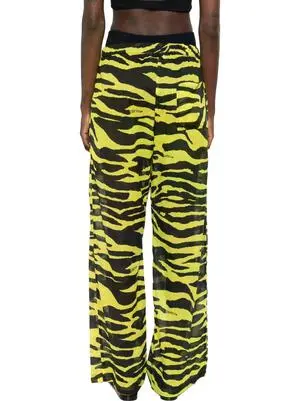 Attico Zebra Print Drawstring Trousers - Yellow