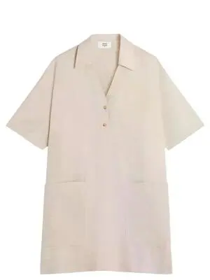 Maison Kitsuné Mini Dress With Pocket Detail - Neutrals
