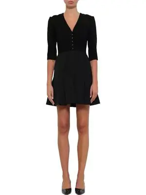 Alexander McQueen Godet-panel Flared Dress - Black