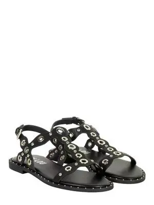 BIBI LOU Canna Eyelet Embellished Sandals - Black