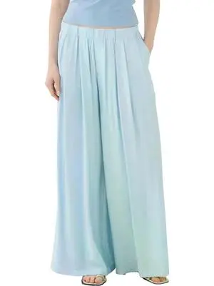 ELEH Pleated Palazzo Pants - Blue
