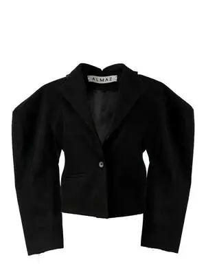 ALMAZ Structured Raw-edge Blazer - Black