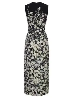Adam Lippes Ophelia Floral-jacquard Dress - Black