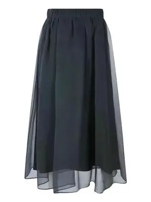 Brunello Cucinelli Brunello Cucinelli Sheer Silk Skirt Black