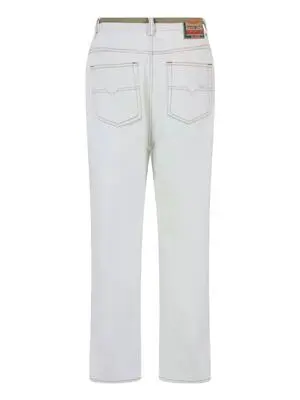 DIESEL® Straight-cut Jeans With Contrast Topstitching - White